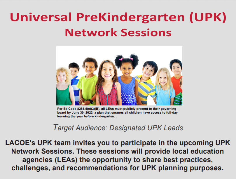 Universal PreKindergarten (UPK) Network Sessions - Head Start